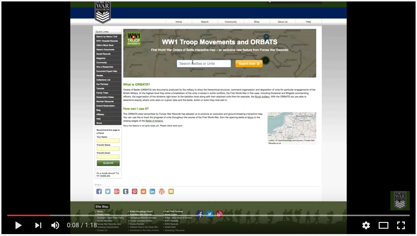 WW1 Troop Movements - a new interactive feature at Forces War Records ...