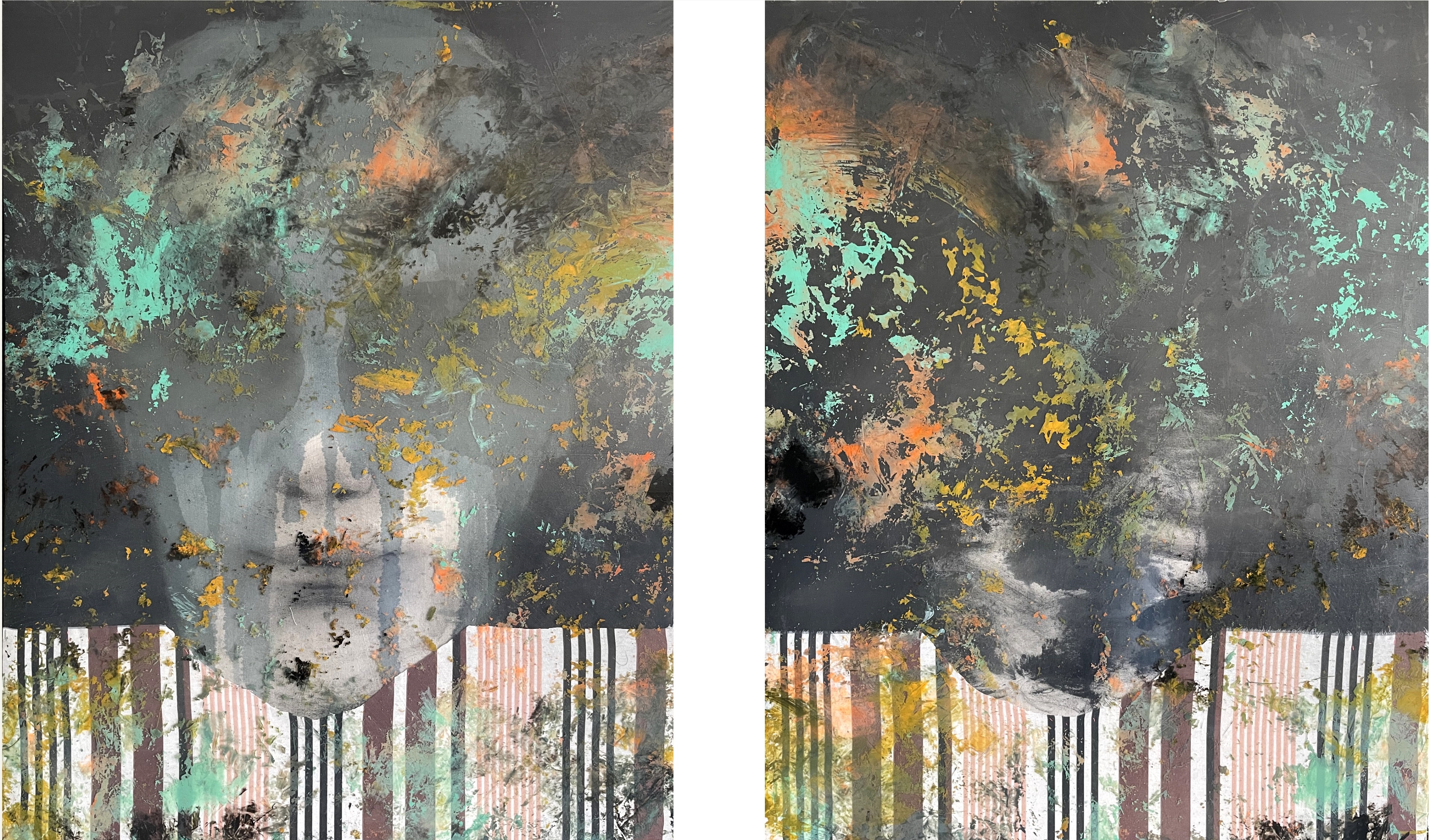 Abstracted face in black by Gela Mikava by Gela Mikava