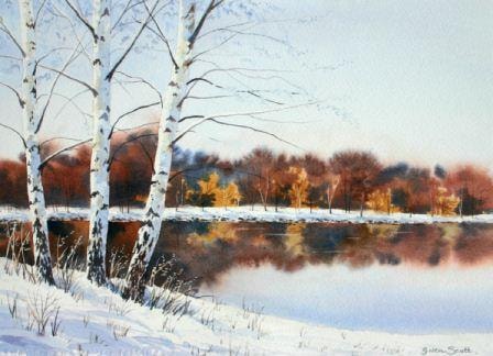 How to Paint White on White - Paint Silver Birches in the Snow