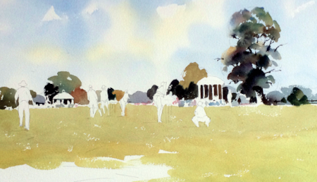 How to paint a cricket match in watercolour with Jake Winkle