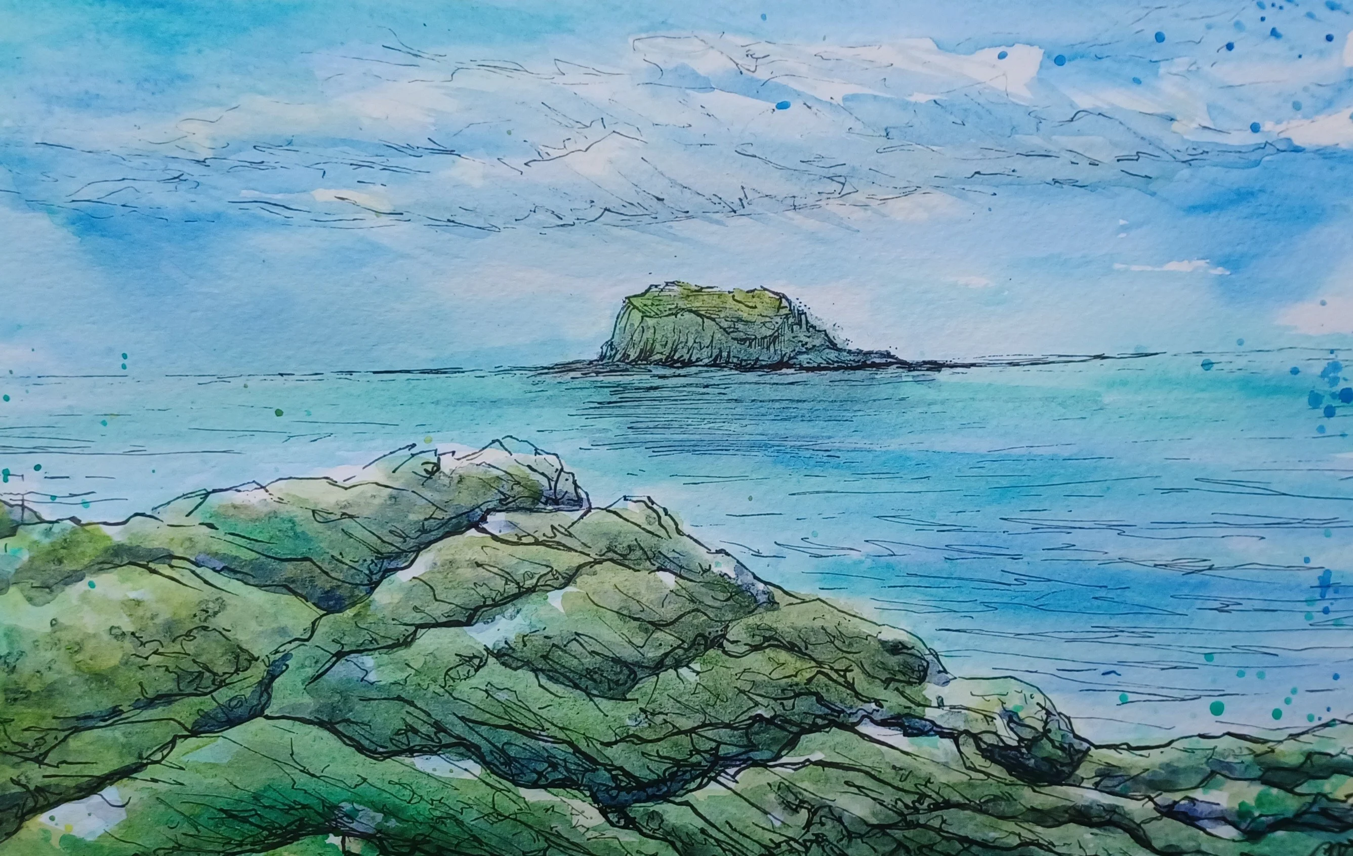 Using Inktense and Ink Pens for Outdoor Sketching