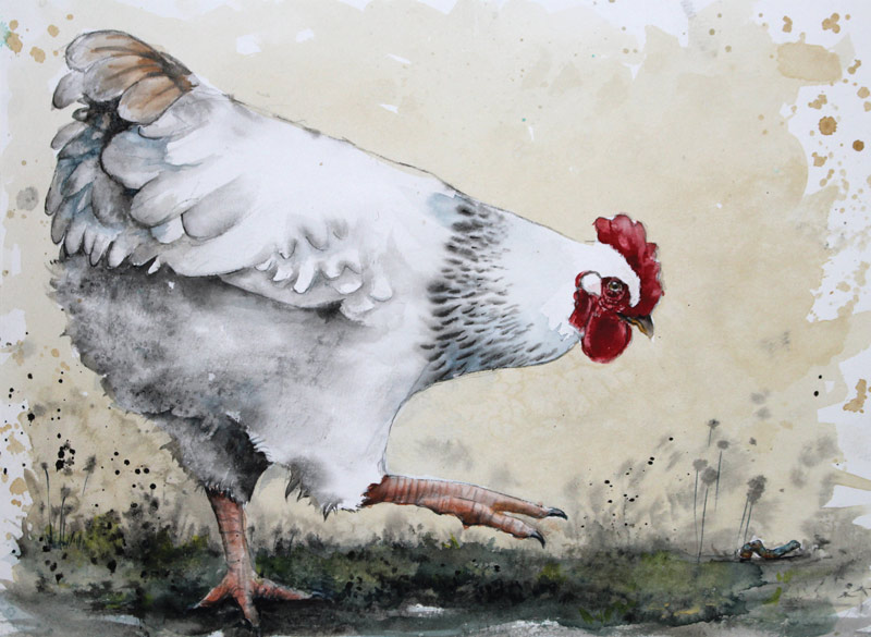 How to paint a white chicken