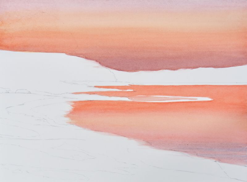 How to paint a winter sunset