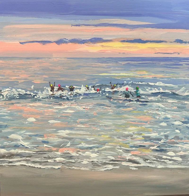 How to paint seascapes with swimmers